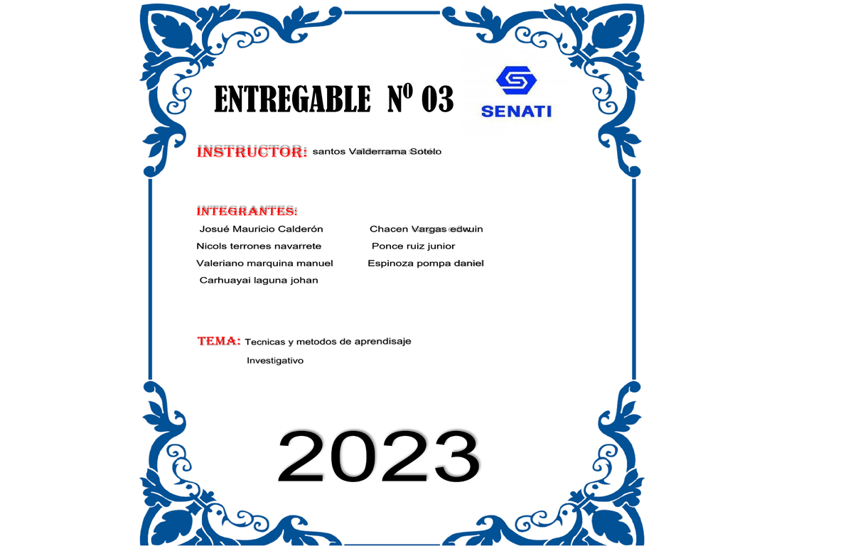 Tecnicas y metodos entregable 03 - ENTREGABLE N O 03 OBJETIVO DEL TRABAJO: BIBLIOGRAFÍA - Studocu