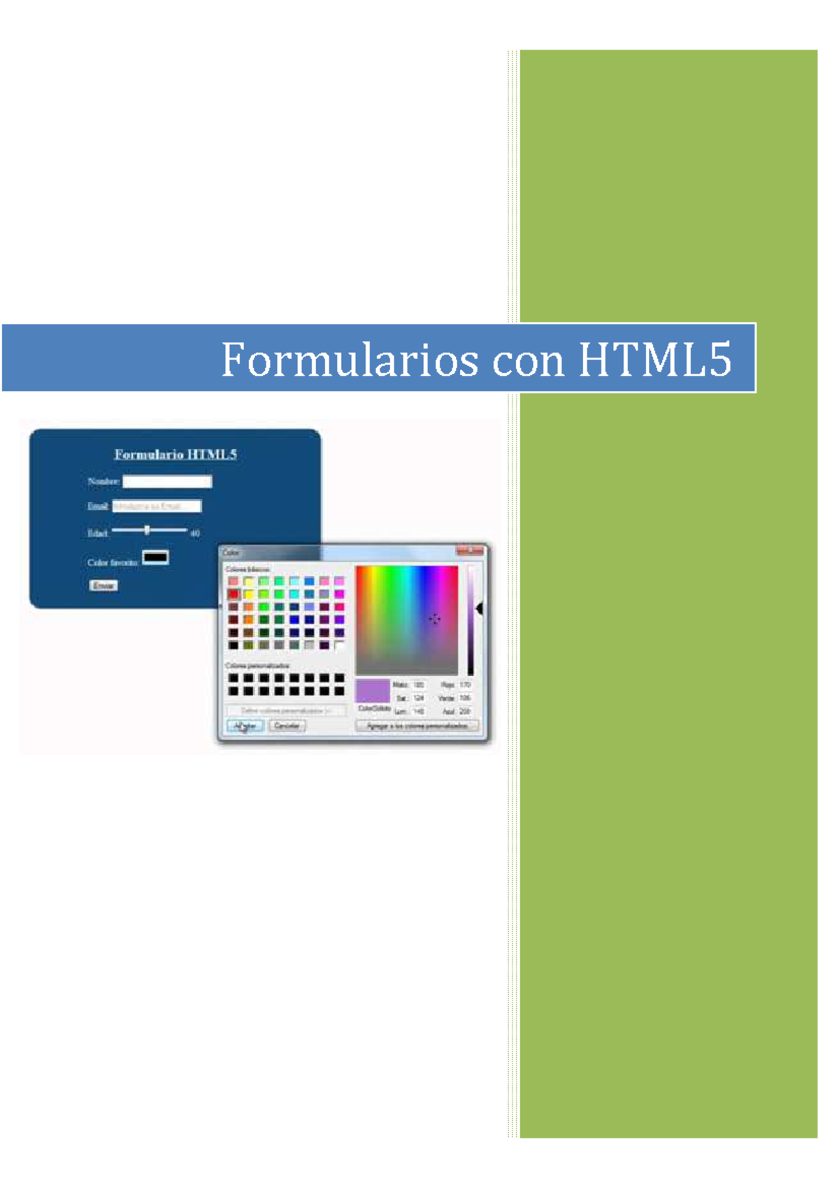 Manual - Formularios en HTML5 - Formularios con HTML F o r m u l a r i ...