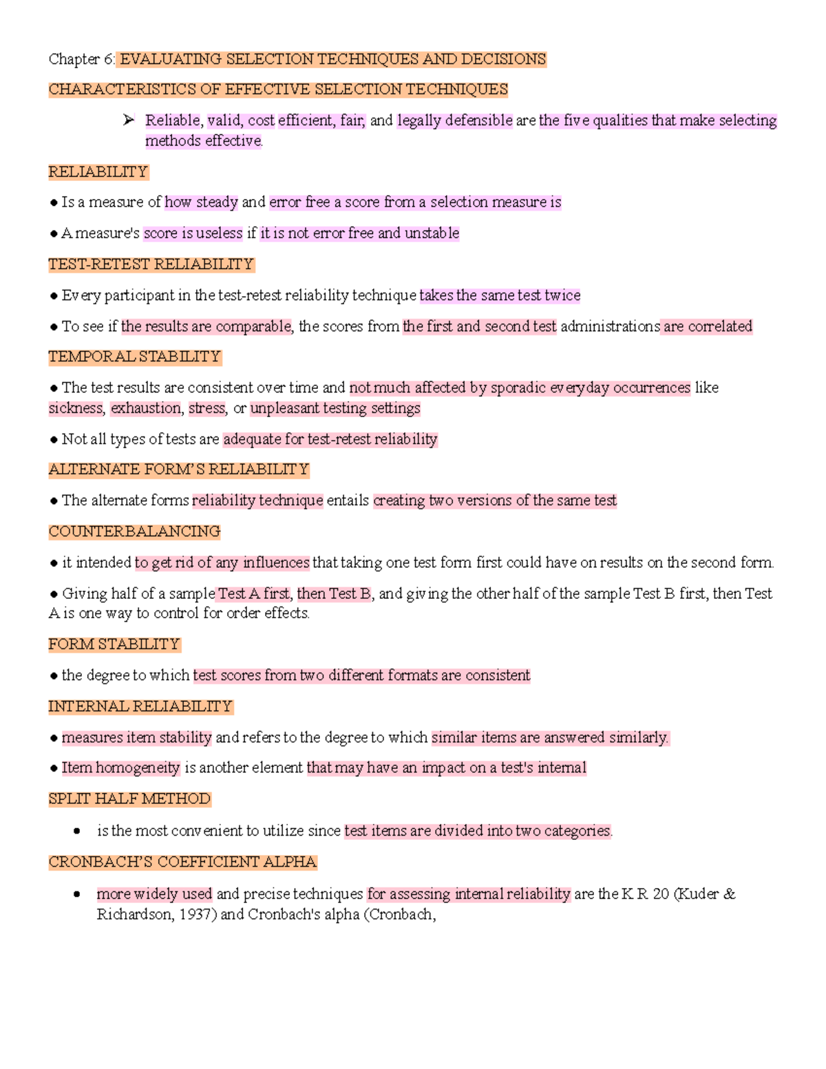 Chapter 6 io - aral well - Chapter 6: EVALUATING SELECTION TECHNIQUES AND DECISIONS ...