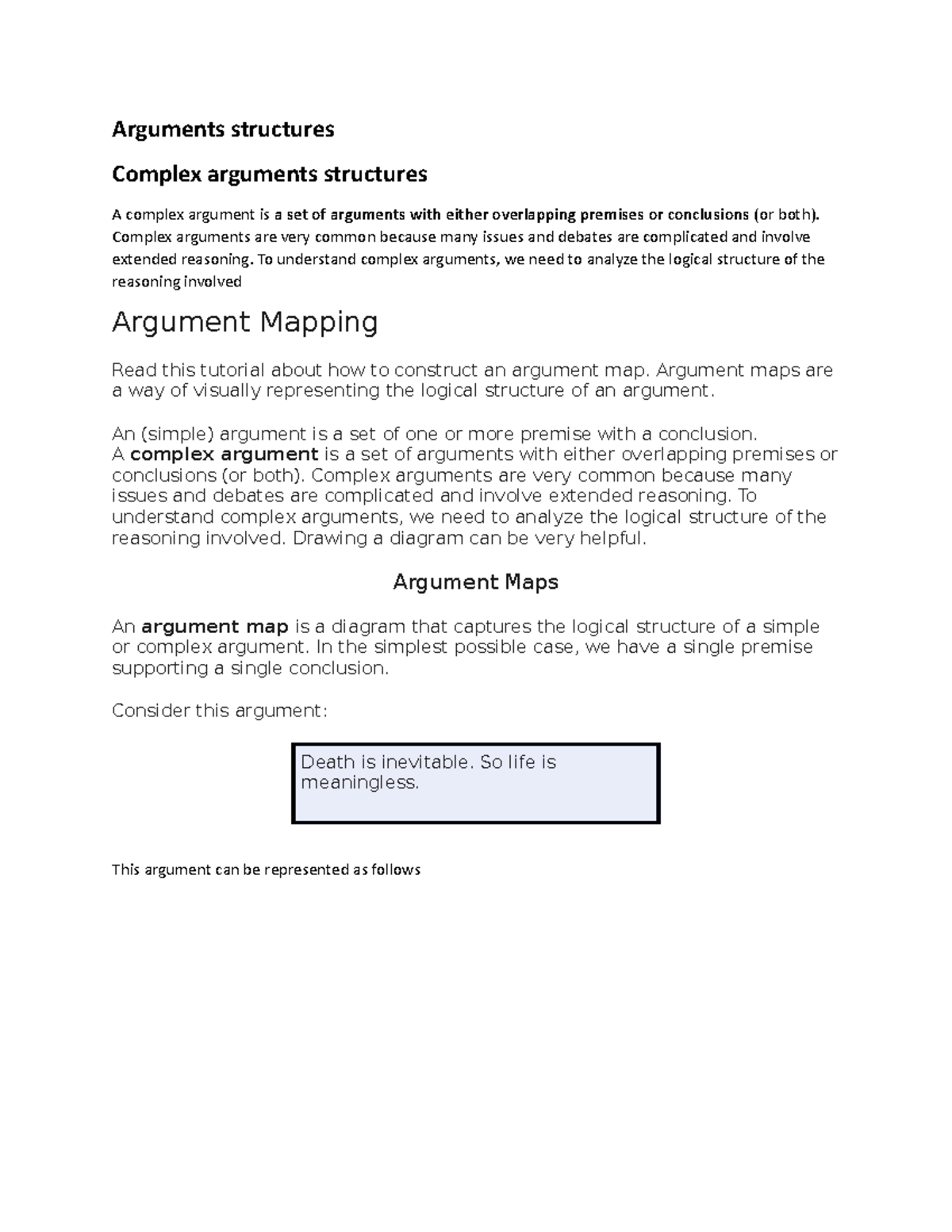 Arguments structures - Complex arguments are very common because many ...