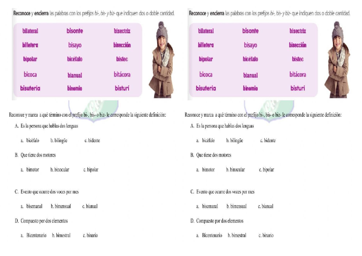 Bi bis biz - BI BIS BIZ - Reconoce y encierra las palabras con los ...