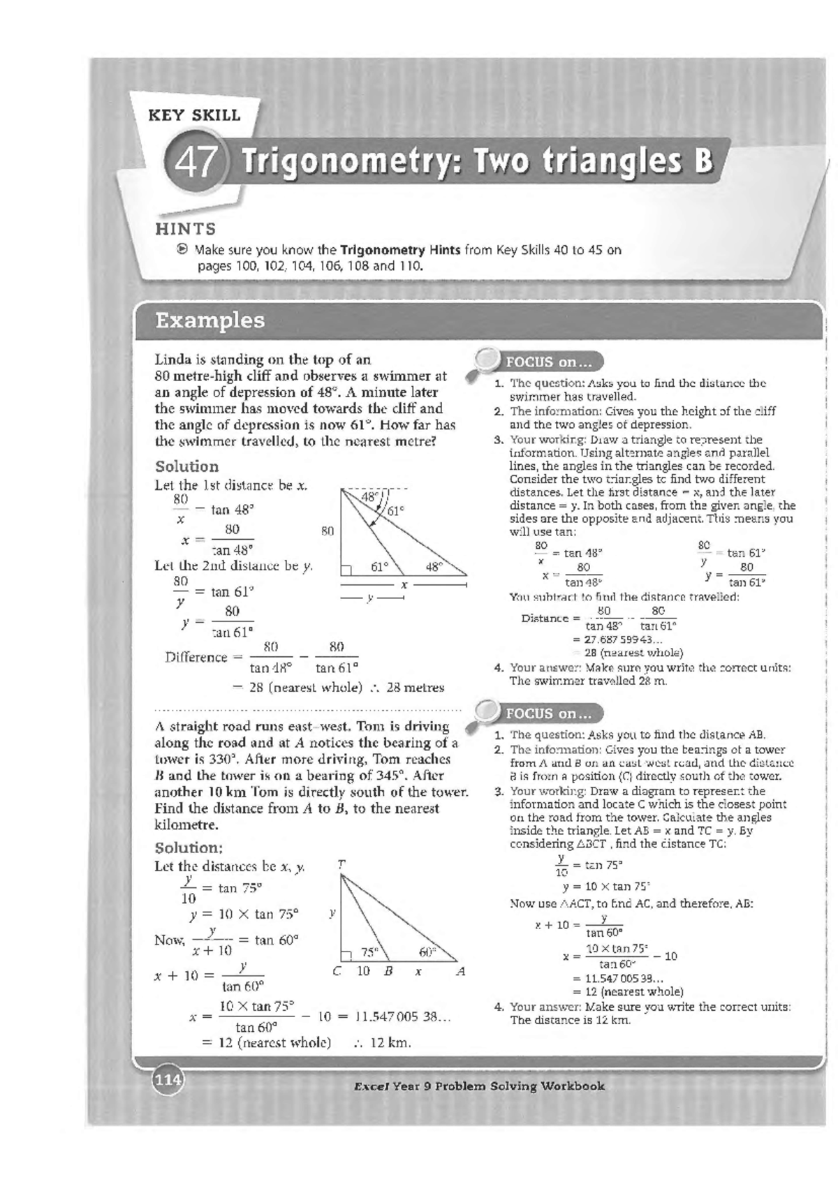 Trigonometry - Two Triangles B - KEY SKILL 47 Trigonometry: Two ...