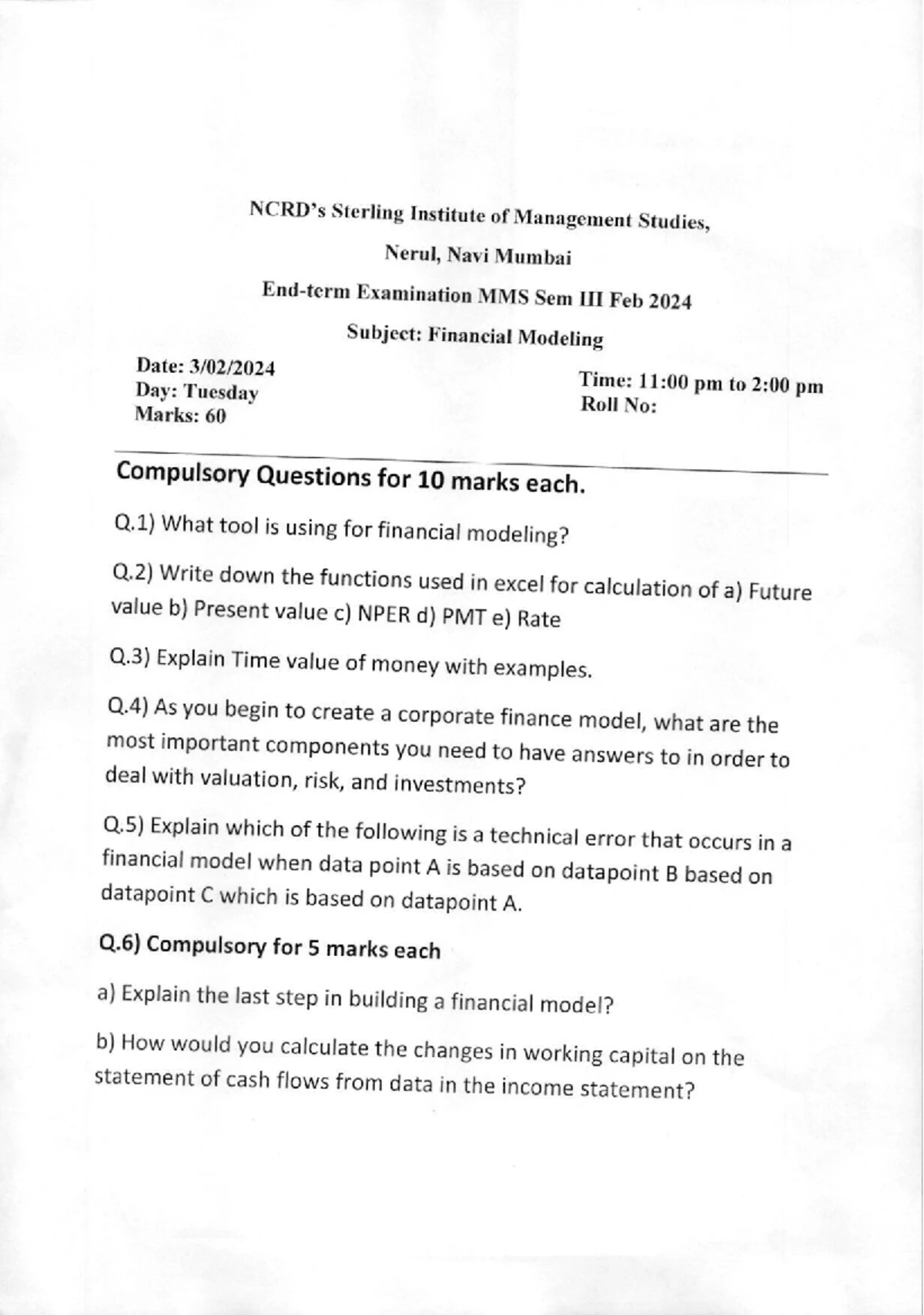 MMS QUS Paper SEM -III MAY 2022 - MARKETING Sterling Institute of ...