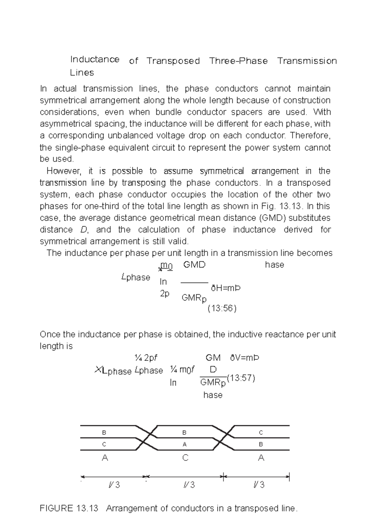Inductance of Transposed Three - B C B A C B Inductance of Transposed ...
