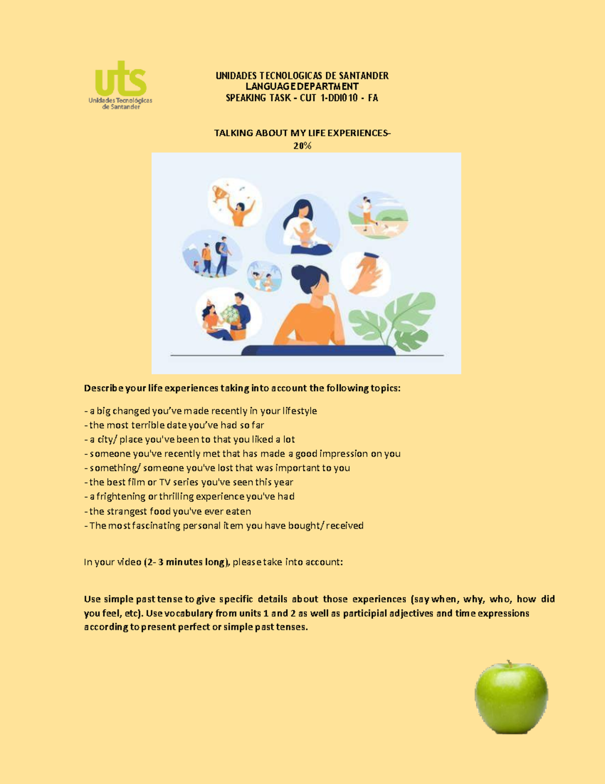 Speaking TASK 1 English 2 2022 2 - UNIDADES TECNOLOGICAS DE SANTANDER ...