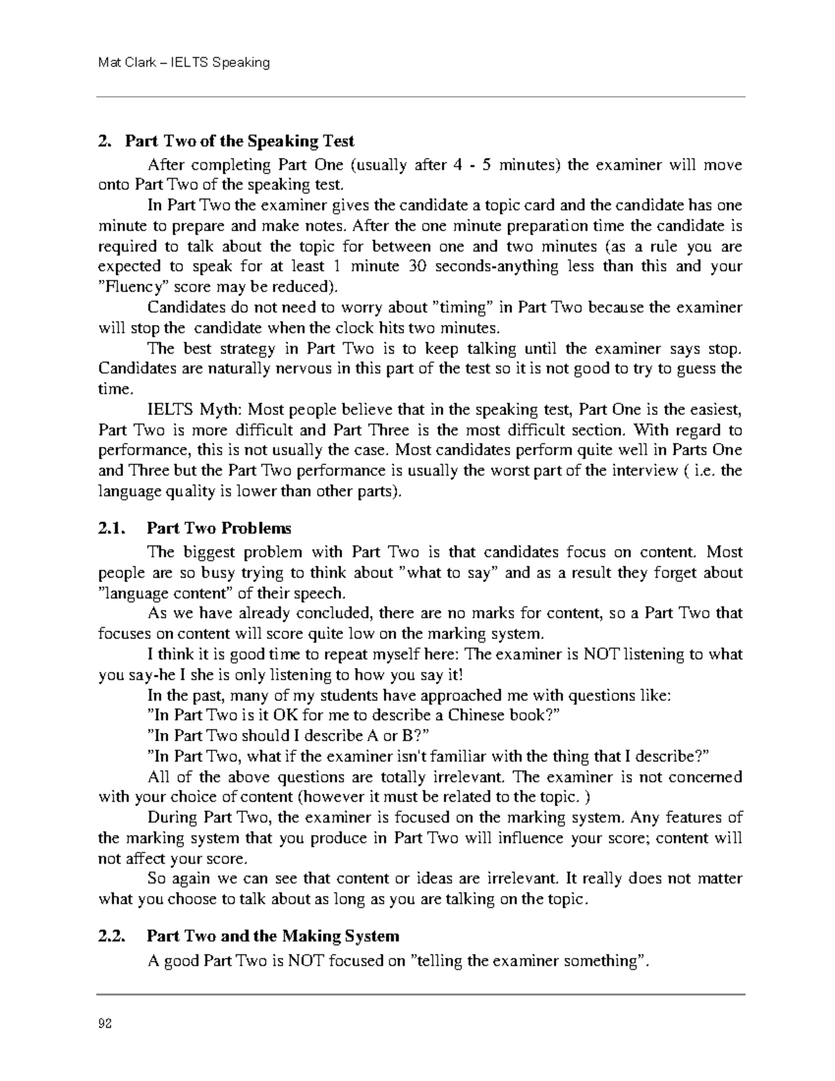 Part-2-Speaking-Mat-Clark - Part Two of the Speaking Test After ...