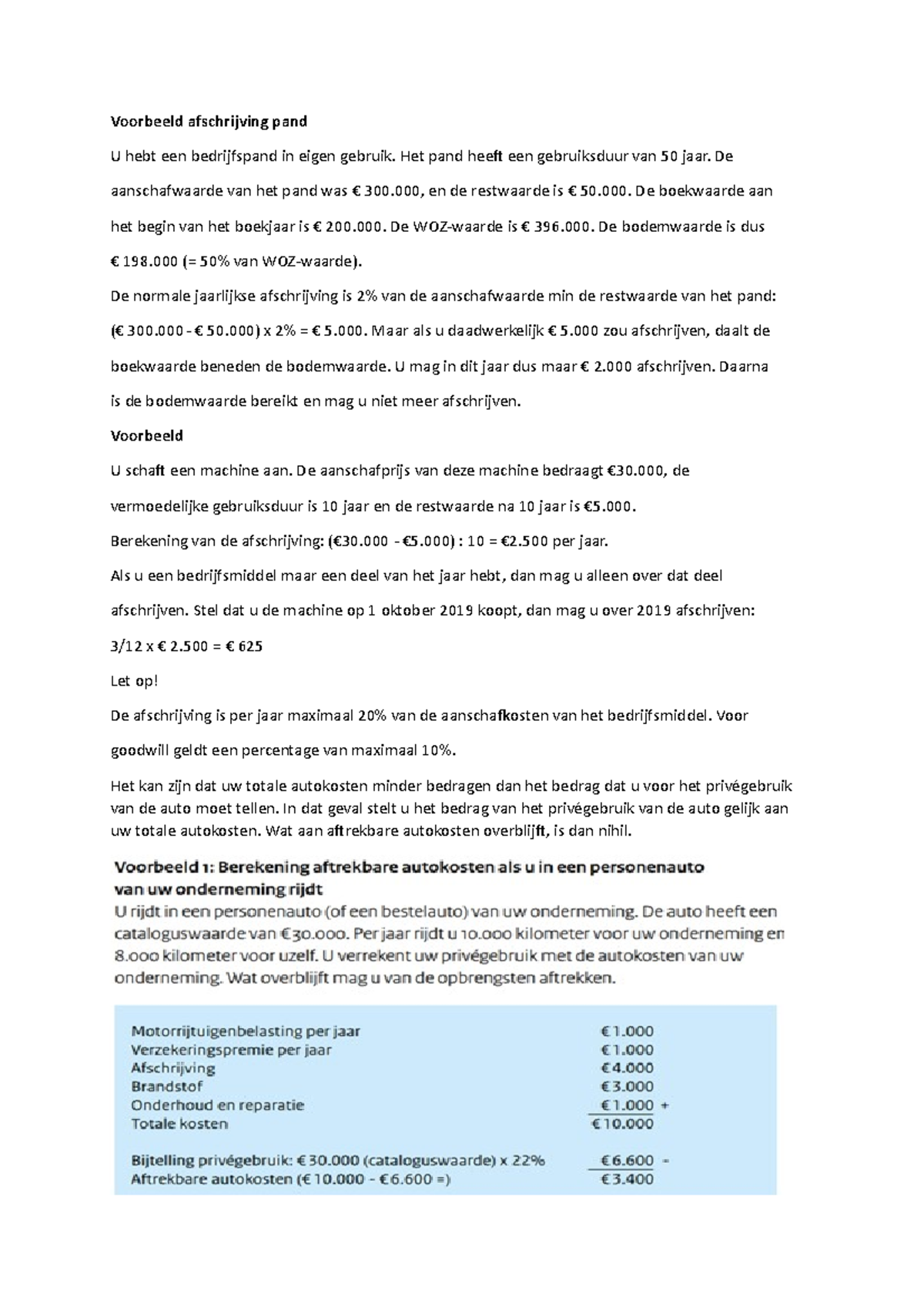 Voorbeelden - Voorbeeld afschrijving pand U hebt een bedrijfspand in ...