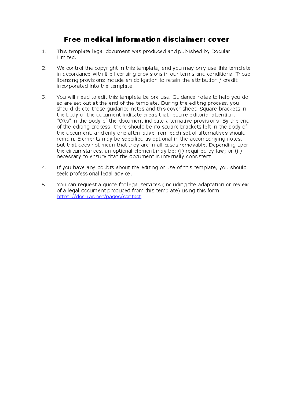 Free medical information disclaimer - We control the copyright in this ...