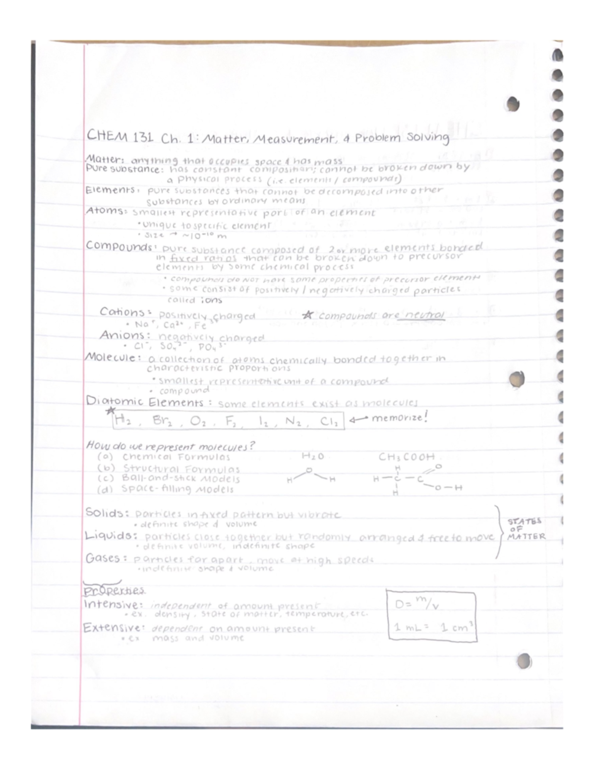 Topic 1: Matter, Measurement, & Problem Solving - CHEM131 - Studocu
