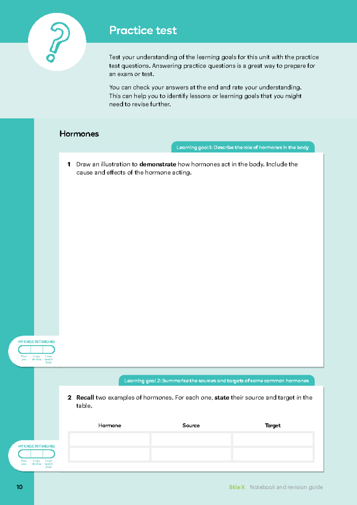 Stile X The Endocrine System Blank Revision Notes 2024 v1 - Hormones ...