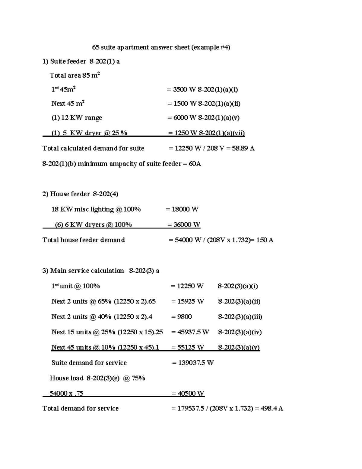 65 suite apt calc ex 4 ans 2021 - 65 suite apartment answer sheet ...