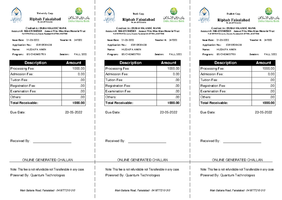 347002 - Good - University Copy Riphah FaisalabadPh: 041-8777210 ...
