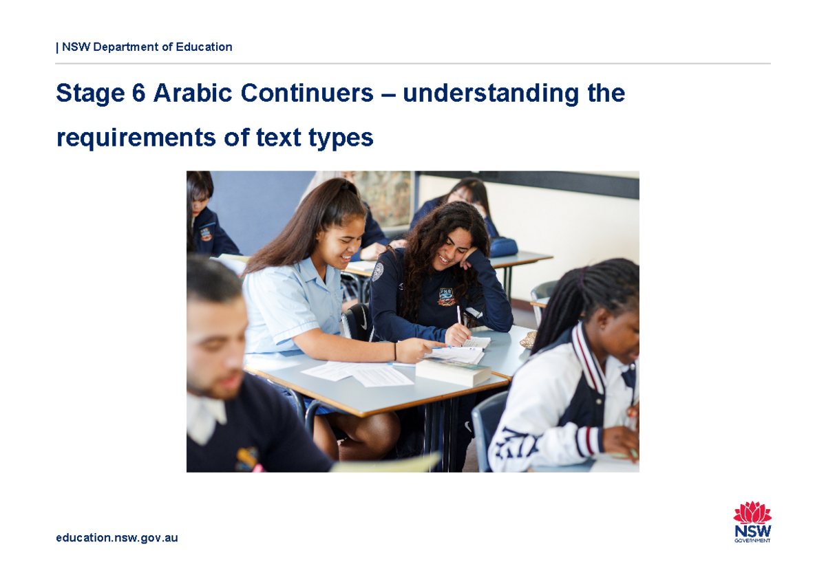 Languages s6 arabic text types - | NSW Department of Education Stage 6 ...