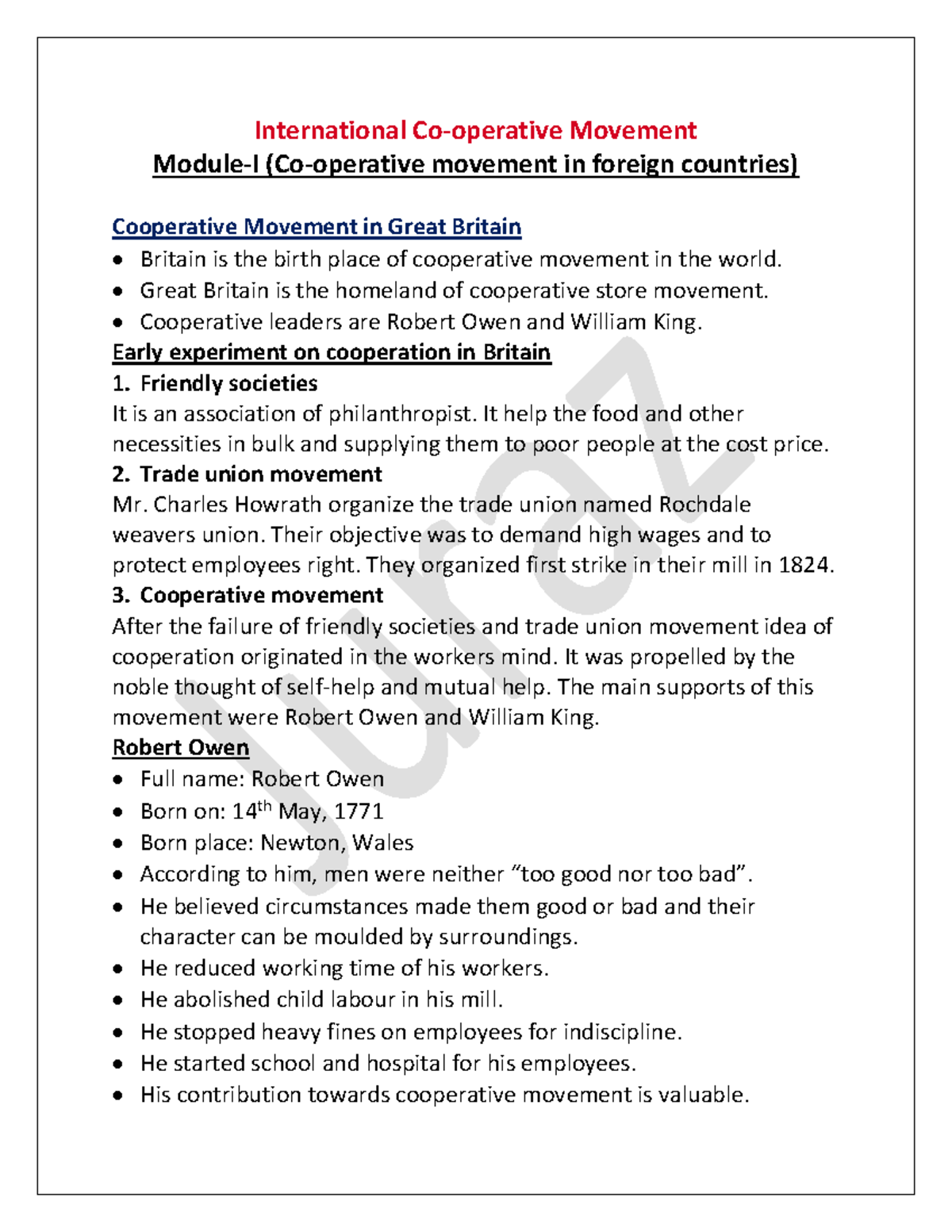 Internal cooperative movement - International Co-operative Movement ...