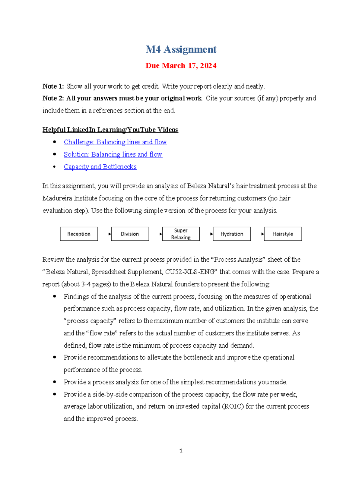 Spring 2024 M4 Assignment - M4 Assignment Due March 17, 2024 Note 1: Show all your work to get ...
