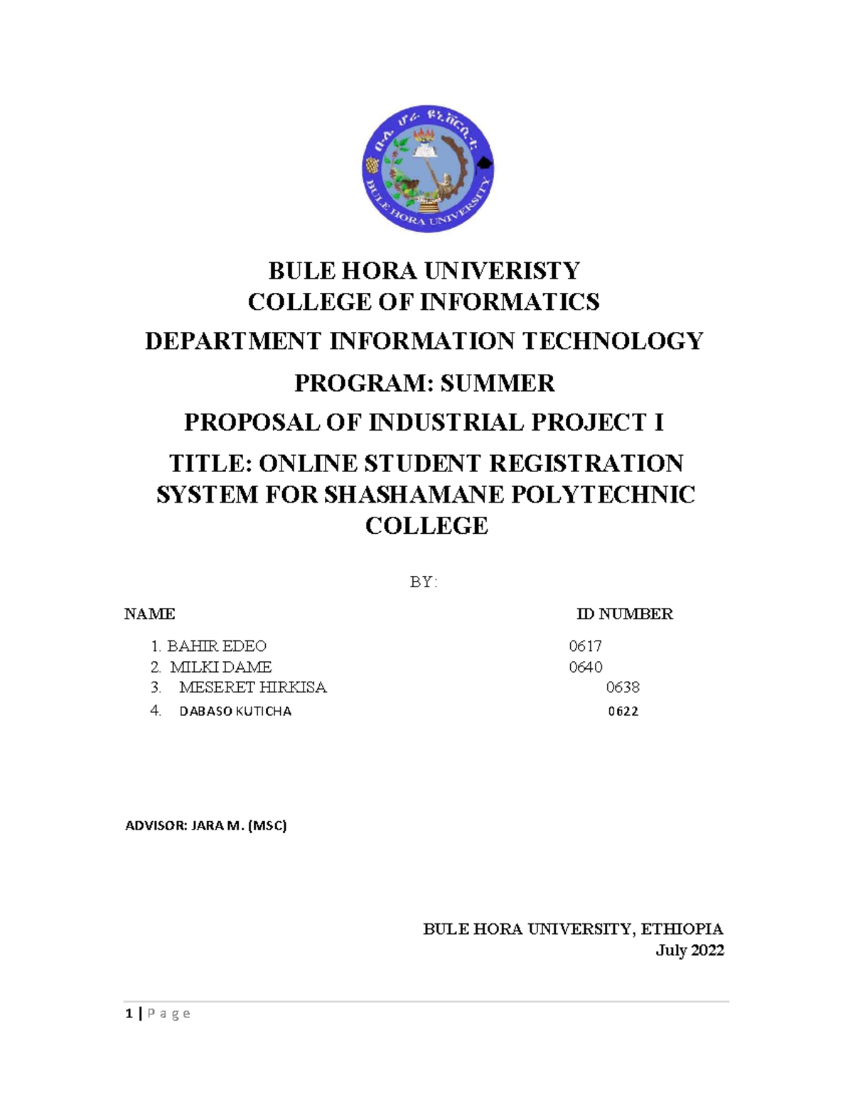 Bahir page update - Supportive material - 1 | P a g e BULE HORA ...