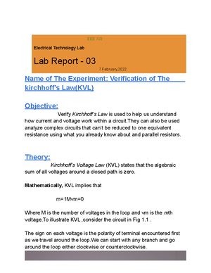 EEE LAB 02 - Lab report for EEE 101 - EEE 102 Electrical Technology Lab ...