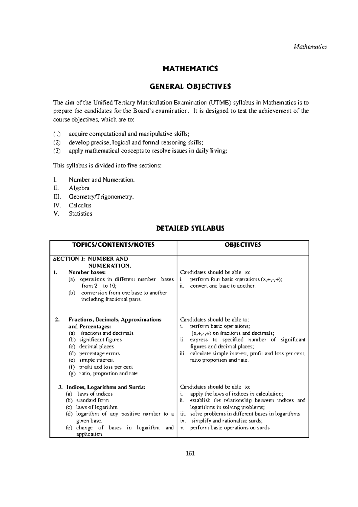 Mathematics - It is a syllabus - စတစ The aim of the Unified Tertiary ...