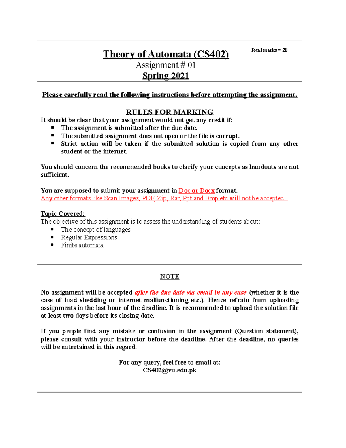 CS402 Theory of Automata Mid term, Grand quiz files. by references. Shared by Taimoor - Theory ...