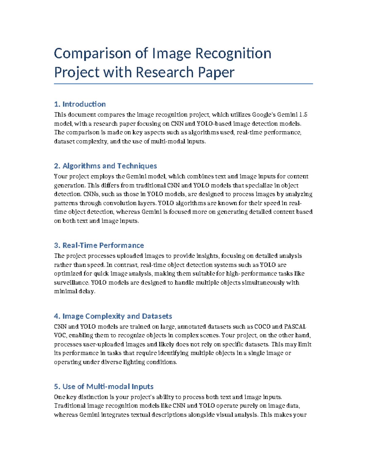 Image Recognition Project Comparison - Comparison of Image Recognition ...