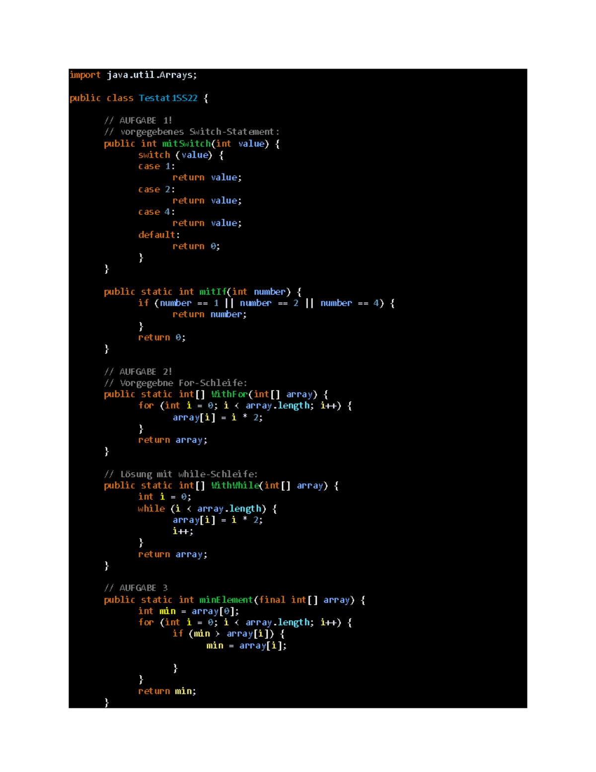 Testat 1 So Se22 - Dieses Dokument ist eine Mitschrift zu dem Fach ...