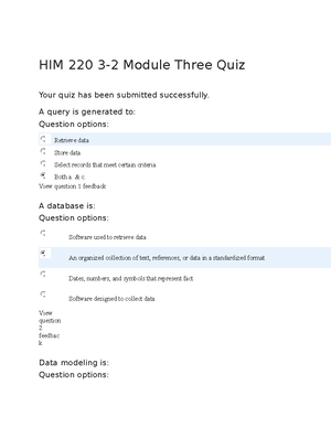 HIM 220 Module Three Worksheet submitted - HIM 220 Module Three ...