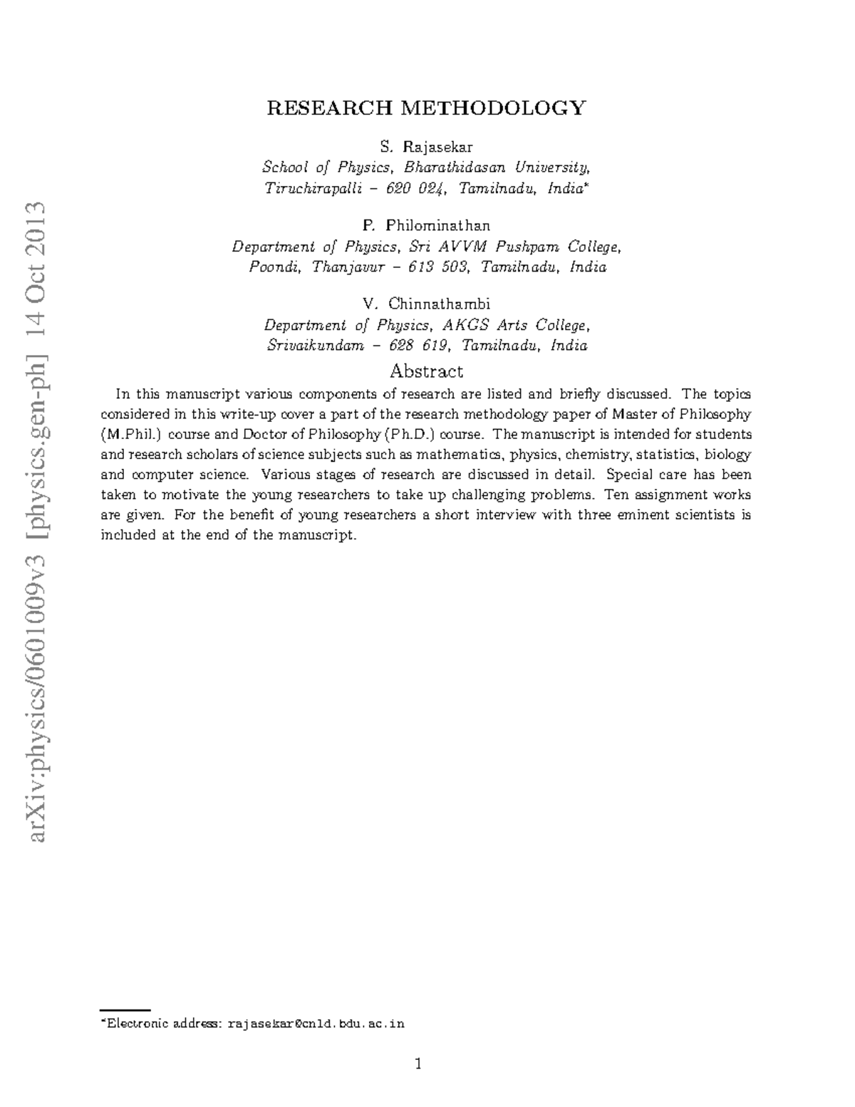 Research Methodology - metodologia de la investigación - arXiv:physics ...