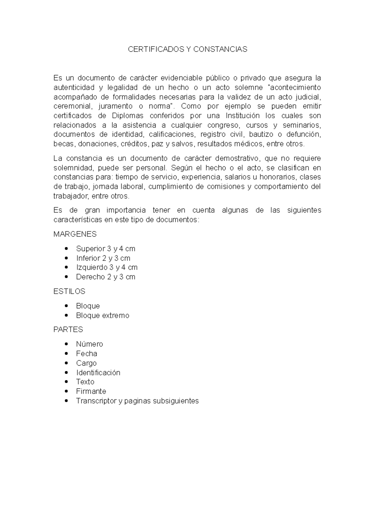 Certificados Y Constancias - CERTIFICADOS Y CONSTANCIAS Es un documento ...