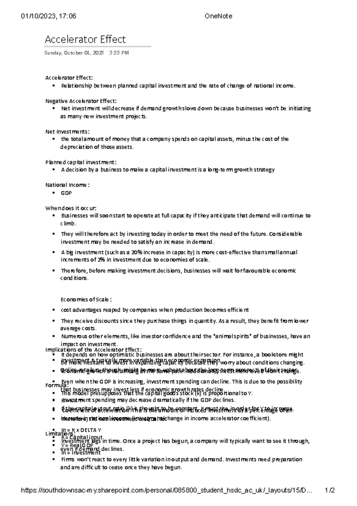 Accelerator Effect - aaa - 01/10/2023, 17:06 OneNote - Studocu