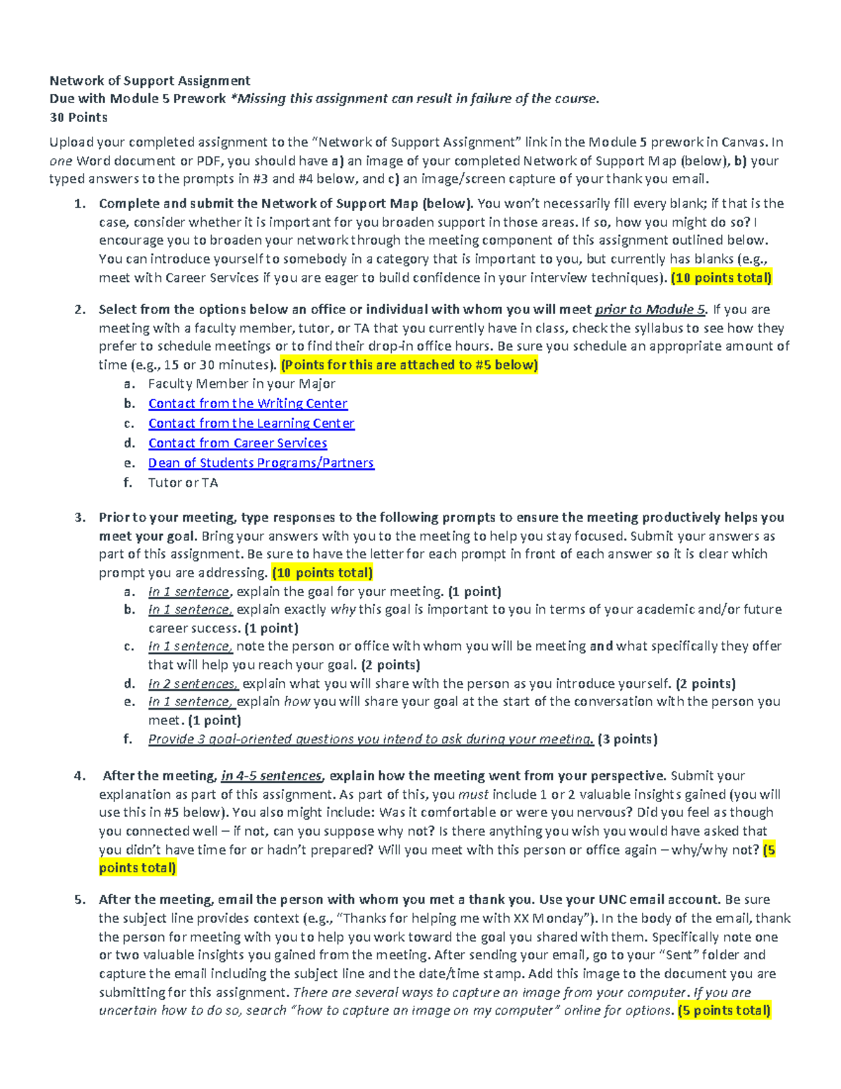 Fall 2023 Network of Support Assignment Meeting and Map - Network of ...