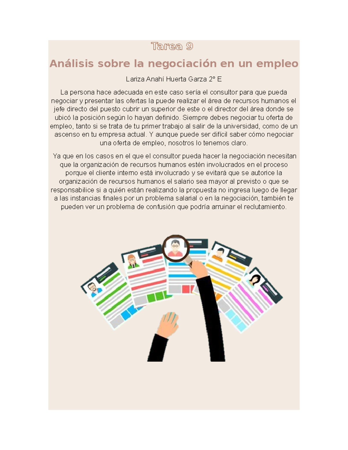 Tarea 9 - practicas - Tarea 9 Análisis sobre la negociación en un ...
