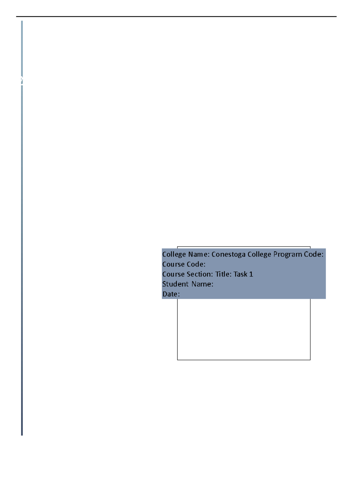 Dbms Task 2 Assignments College Name Conestoga College Program Code Course Code Course