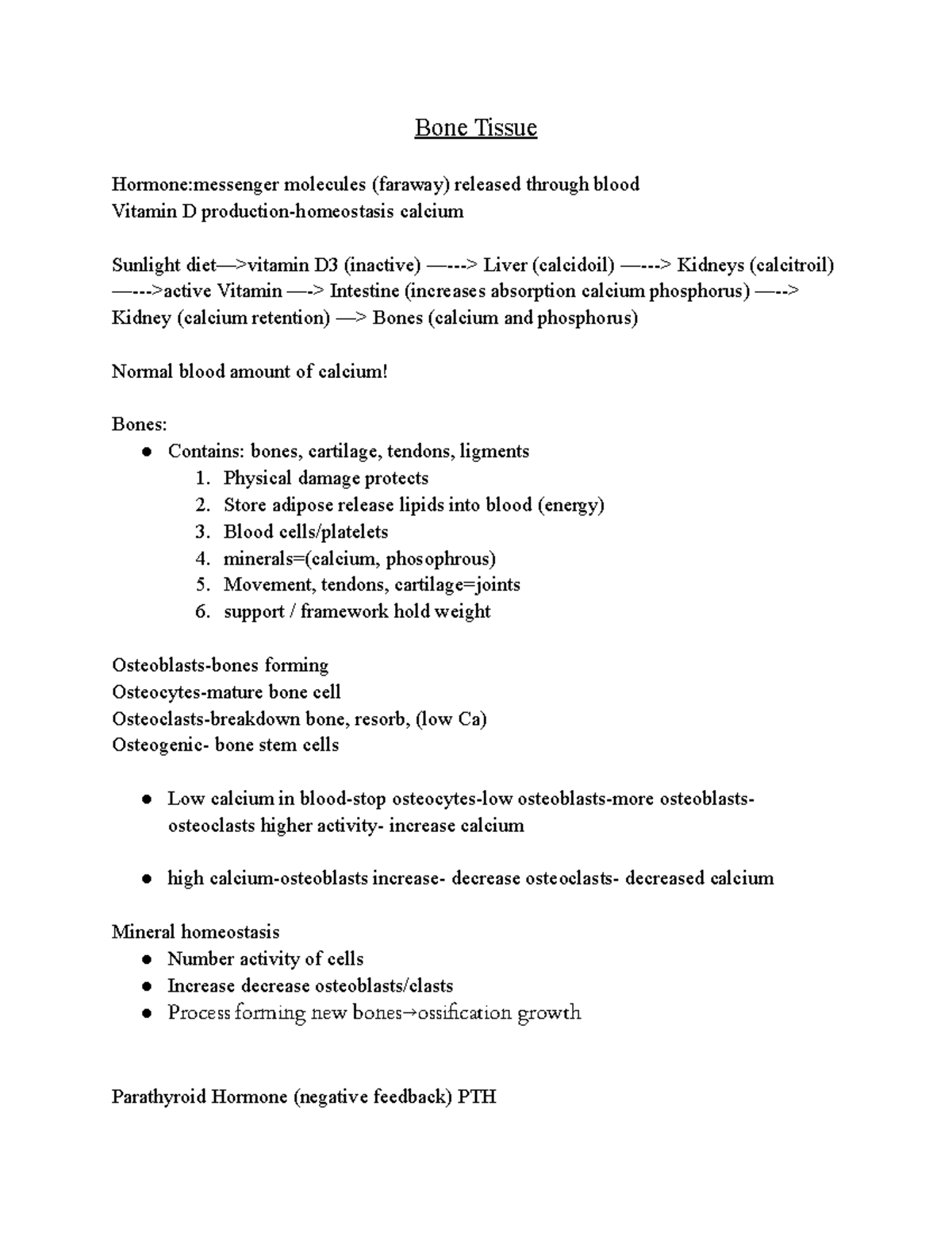 Bone tissue - Lecture notes summary of lesson from Dave Marzan from ...