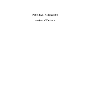 STA2000 6 Assignment 3 Part 2 - STA20006 Analysis of Variance and Regression Assignment 3 ...