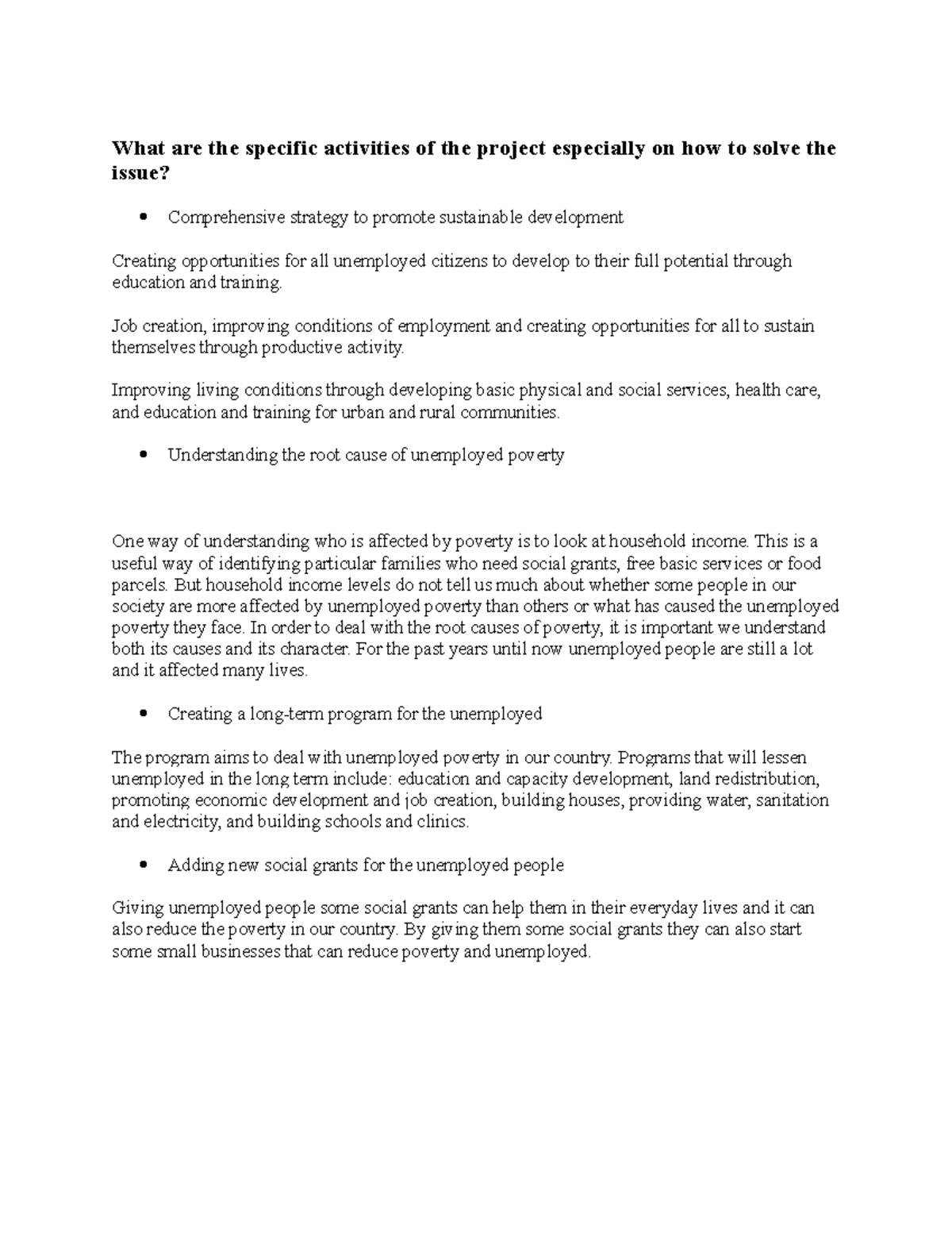 UCSP - saint louis university - What are the specific activities of the ...