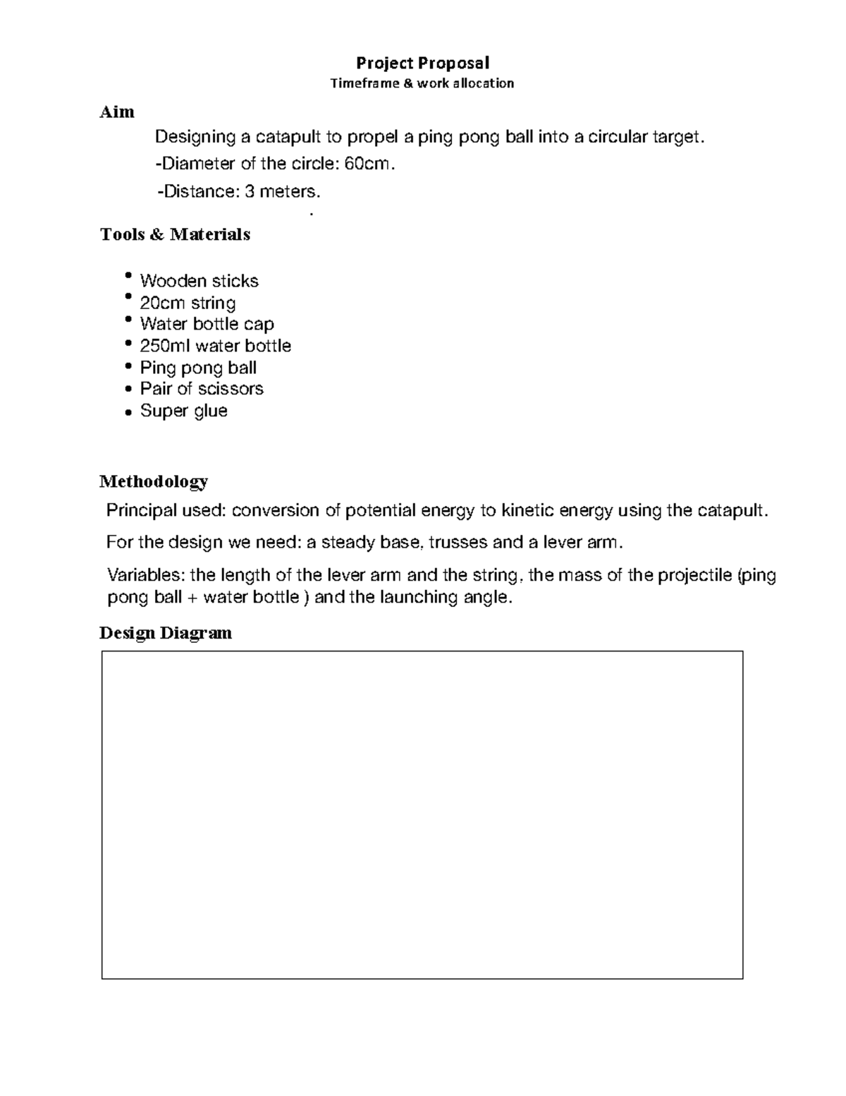 Project Proposal-Template - Project Proposal Timeframe & work ...