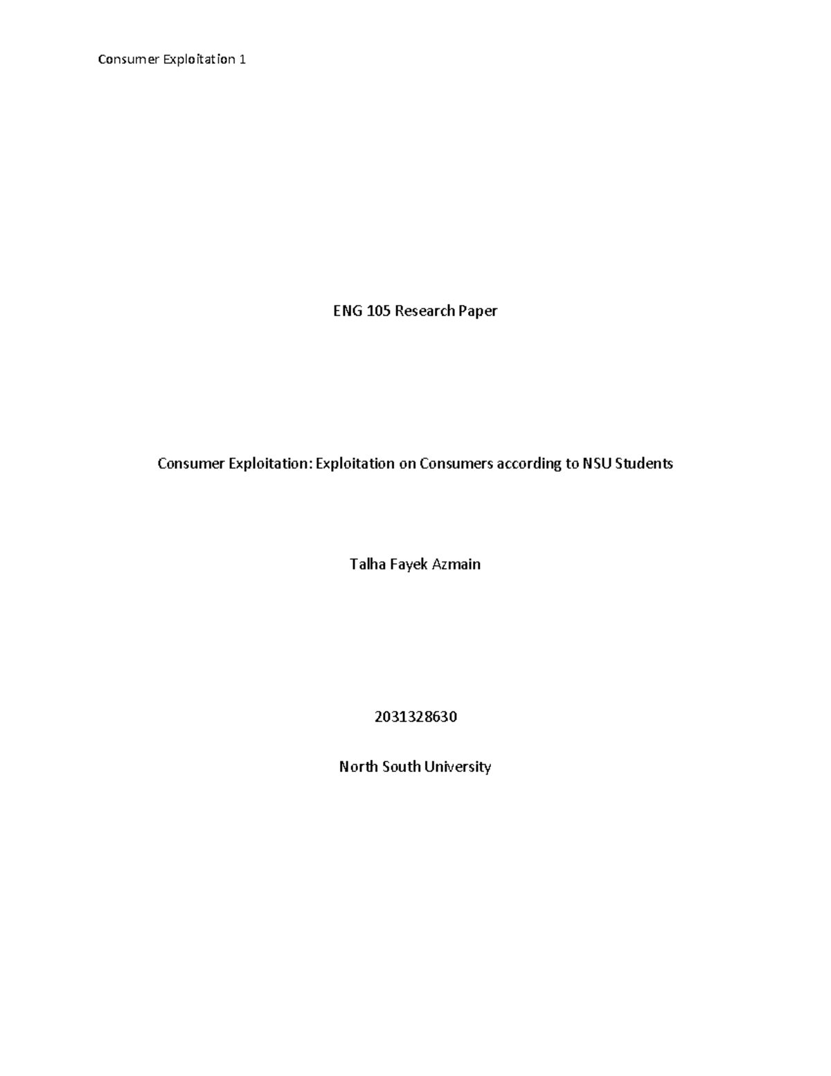 Research-Paper-PDF - ENG 105 Research Paper Consumer Exploitation ...