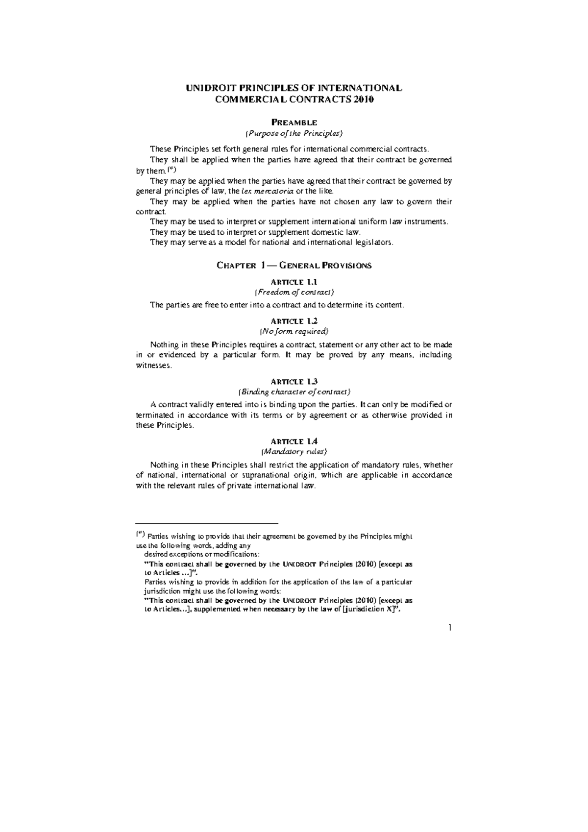 Unidroit Principles of International Commercial Contracts - UNIDROIT ...