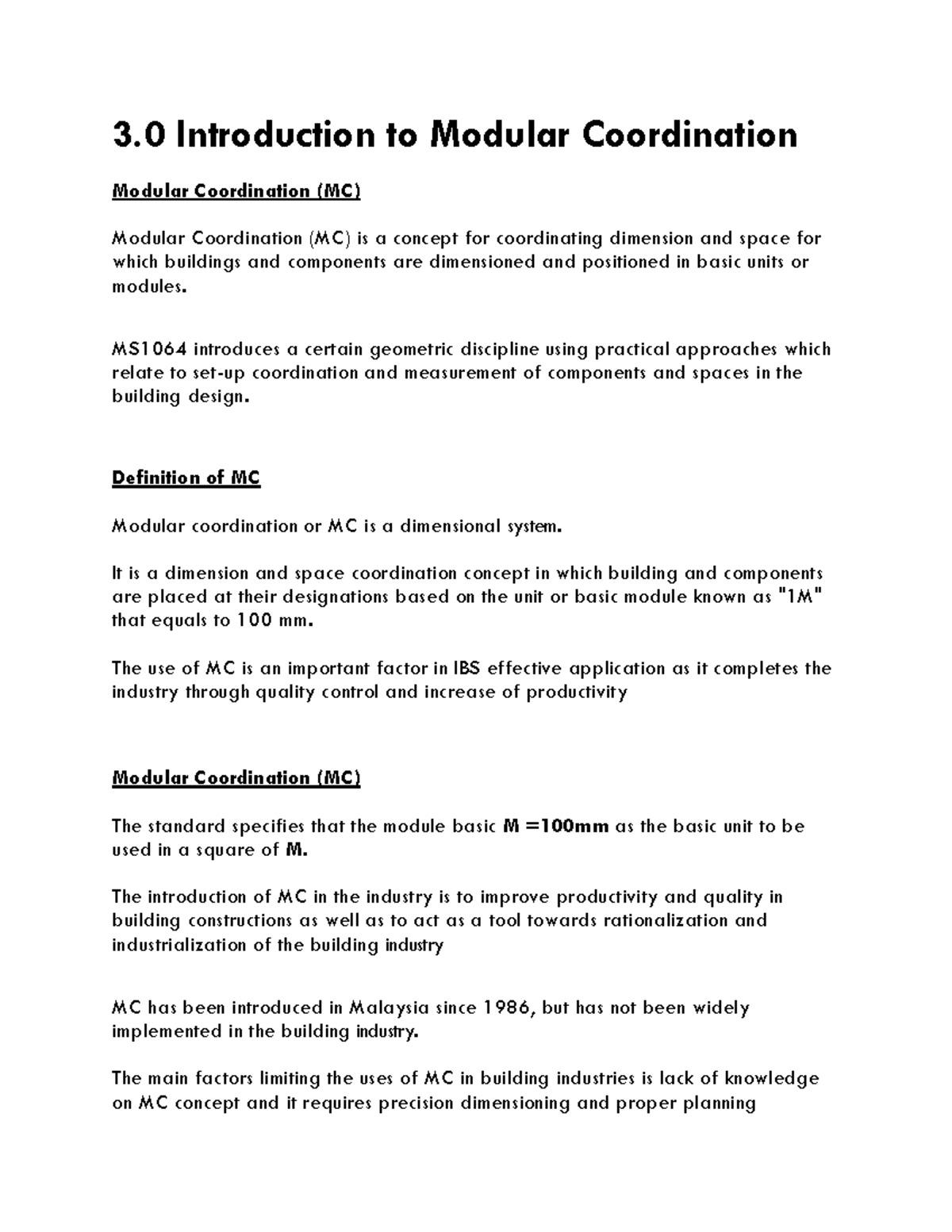 Modular Coordination brief - 3 Introduction to Modular Coordination ...