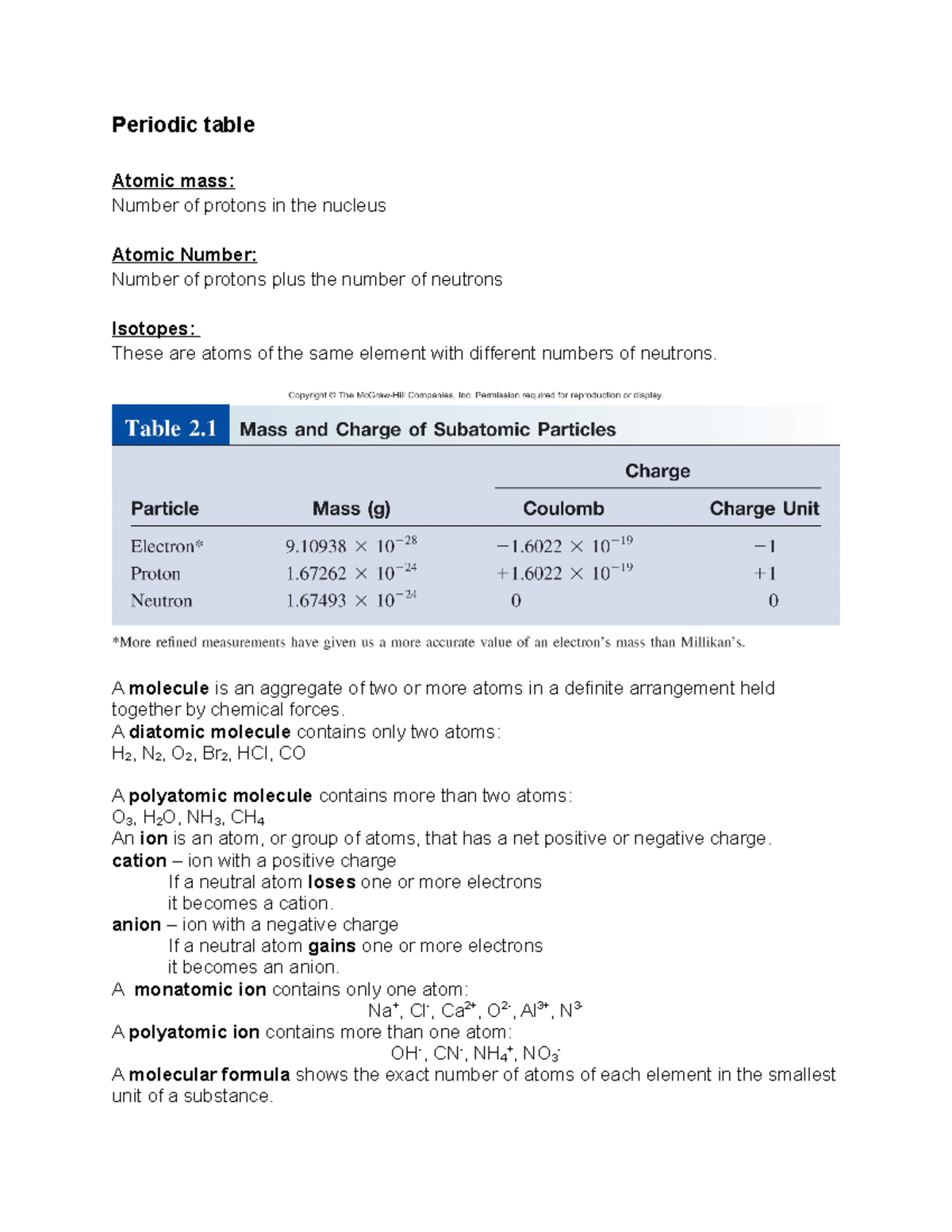 Untitled Document 21 Periodic Table Atomic Mass Number Of Protons