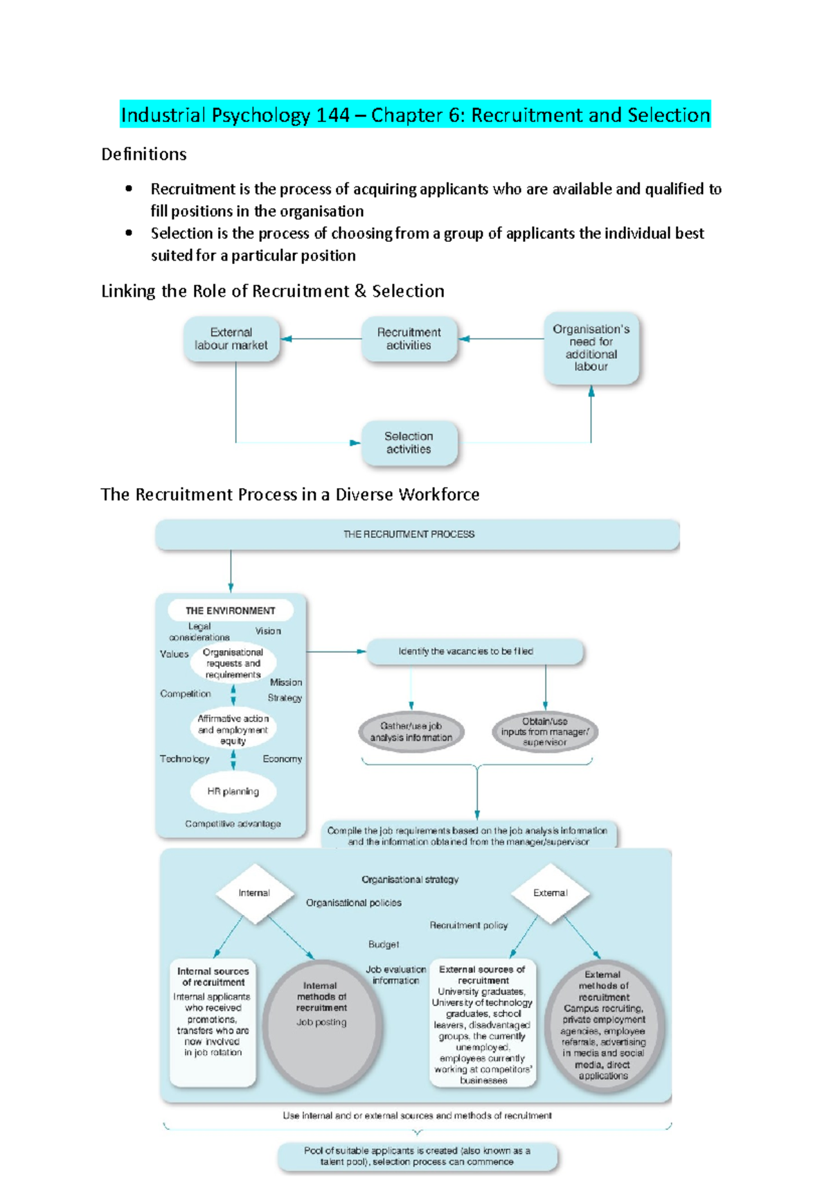 Ind Psych 144 CHPT 6 - Industrial Psychology 144 – Chapter 6 ...