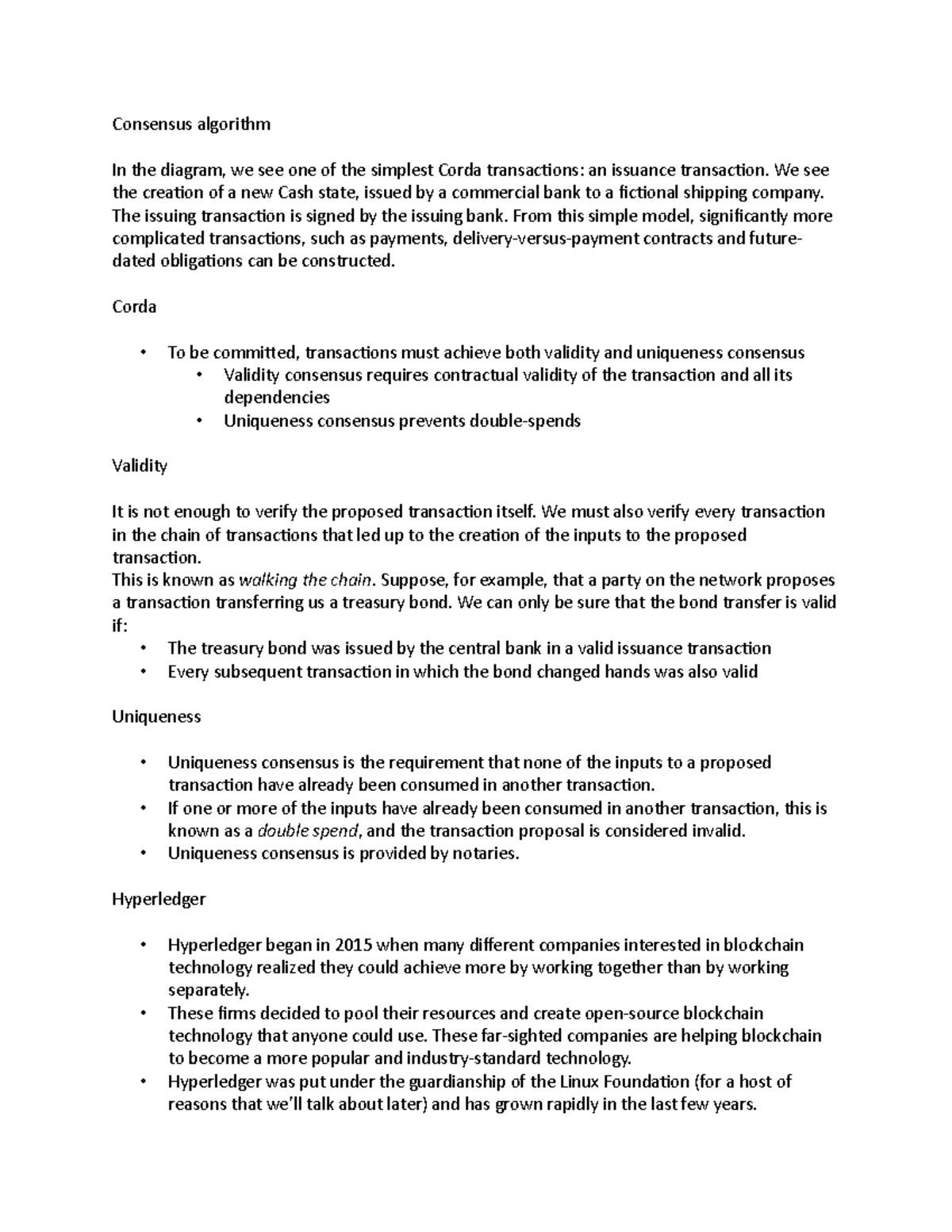 FIn 639 Consensus algorithm - Consensus algorithm In the diagram, we ...