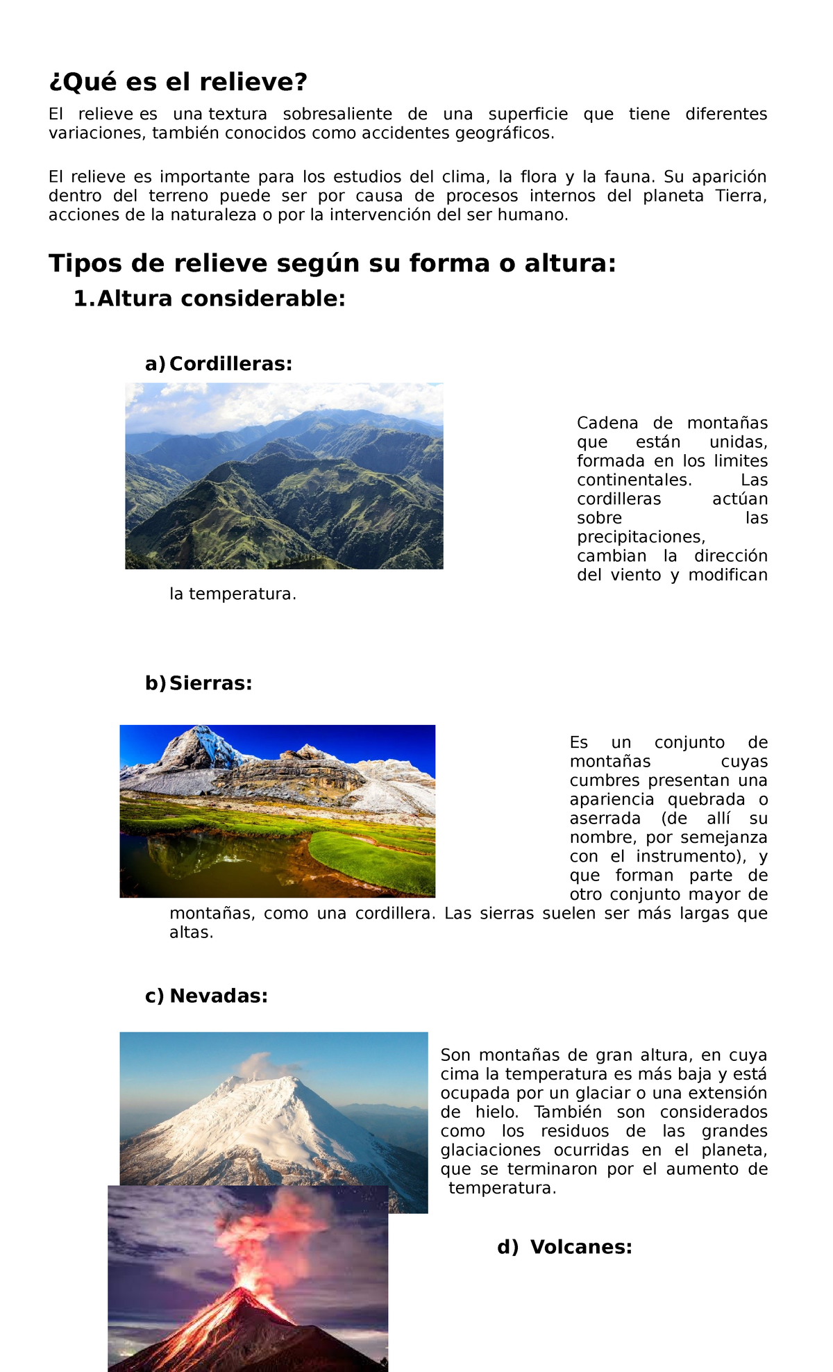 Qué es el relieve - Releive - ¿Qué es el relieve? El relieve es una ...