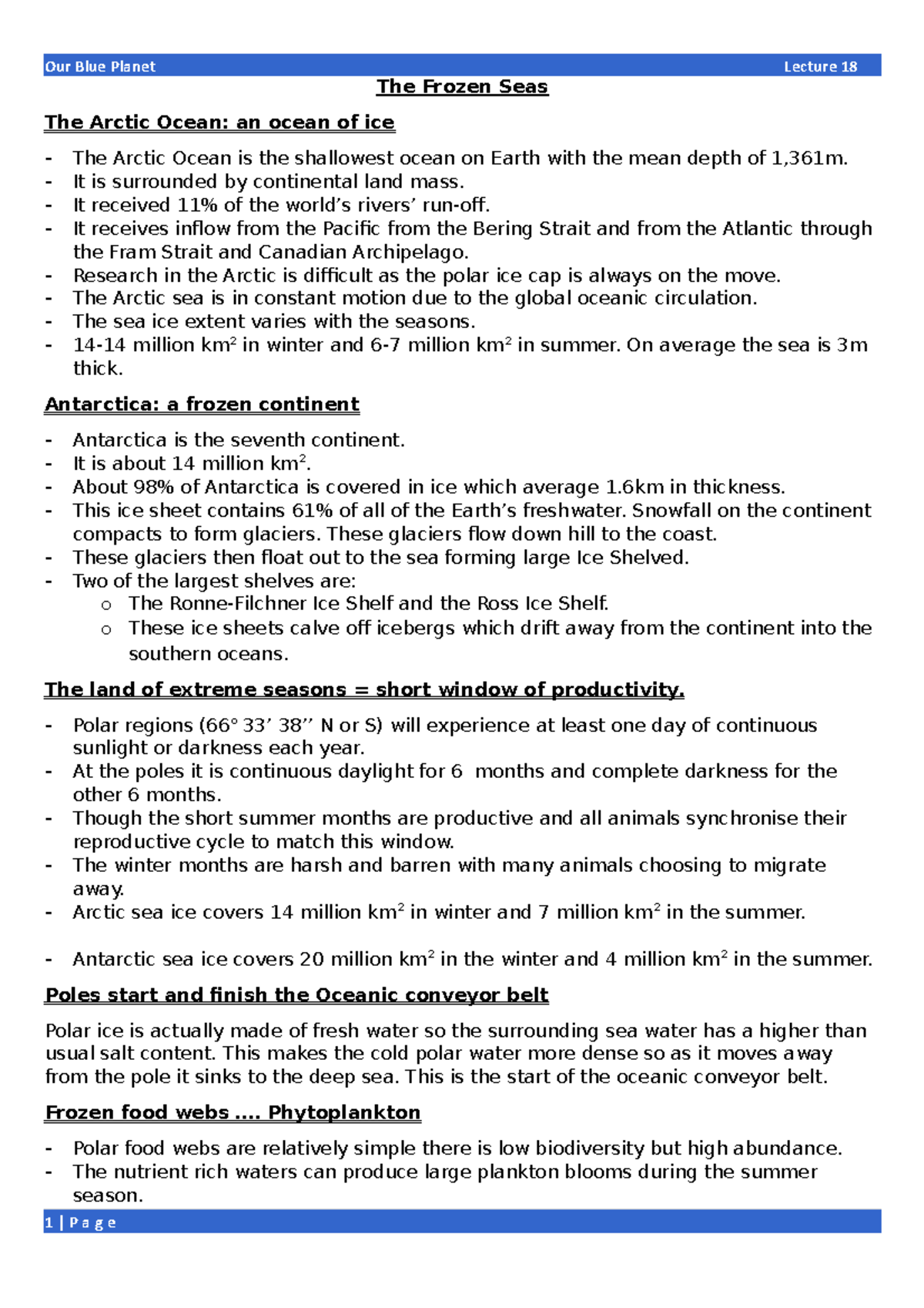 W L18 Frozen Seas - The Frozen Seas The Arctic Ocean: an ocean of ice ...