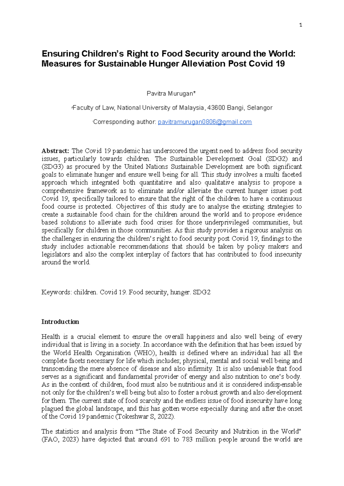 Article Journal 2024-05-20 08 38 06 - Ensuring Children’s Right to Food ...
