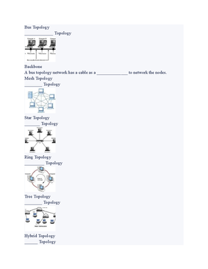 Topology 2 - practice materials - Star Topology A network topology in which each node is ...