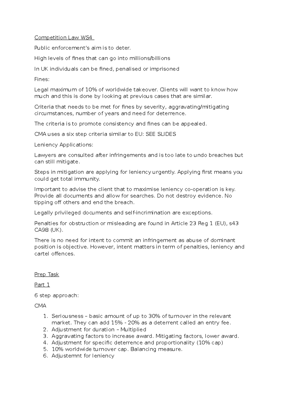 Competition Law WS4 - WS Work - Competition Law WS Public enforcement’s ...