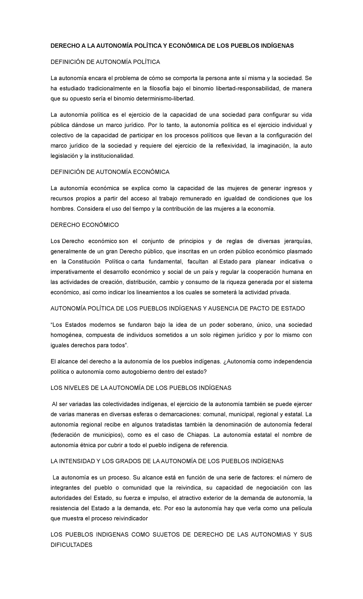 Derecho A LA Autonomía Política Resumen - DERECHO A LA AUTONOMÍA ...