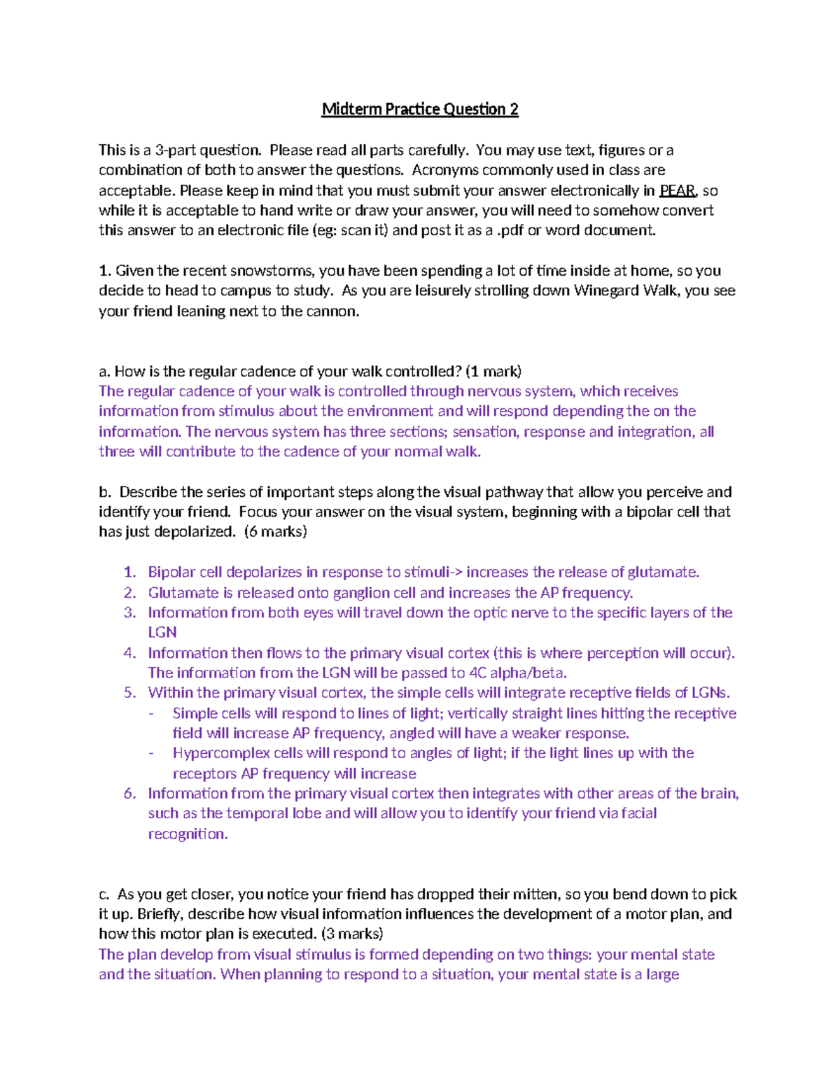 Practice Question 2 answer - Midterm Practice Question 2 This is a 3-part question. Please read ...