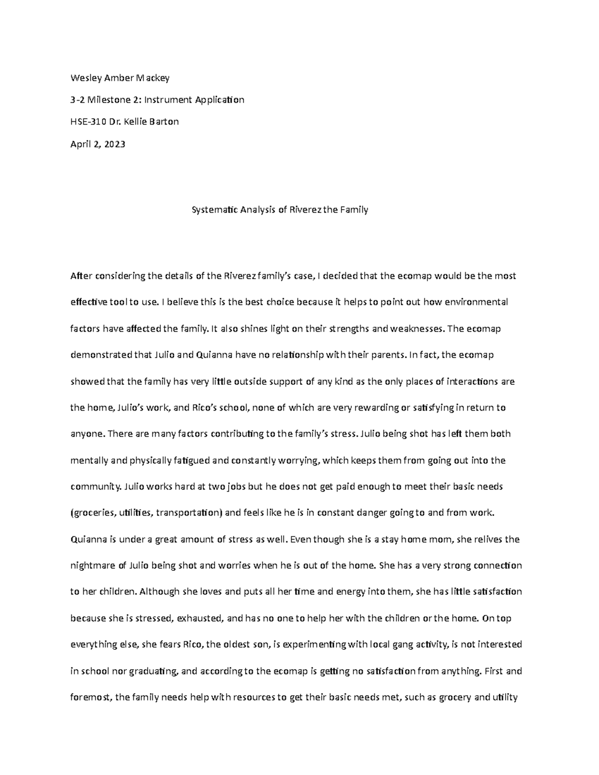 3-2 Milestone 2 REDO Redone - Wesley Amber Mackey 3-2 Milestone 2 ...